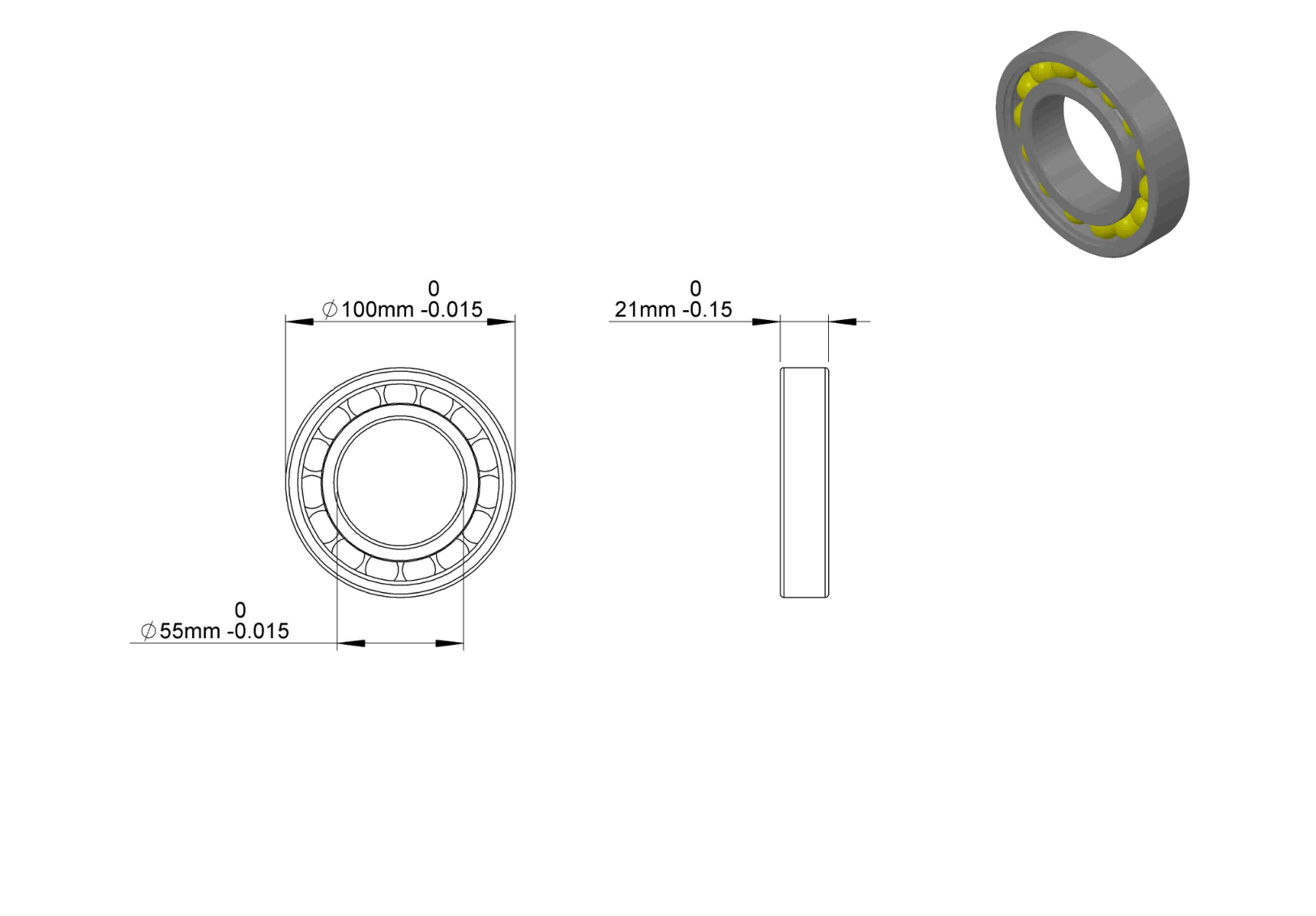 211S-HYB#1 bearing - Single Row Deep Groove Ball Bearings - Bearing Maker