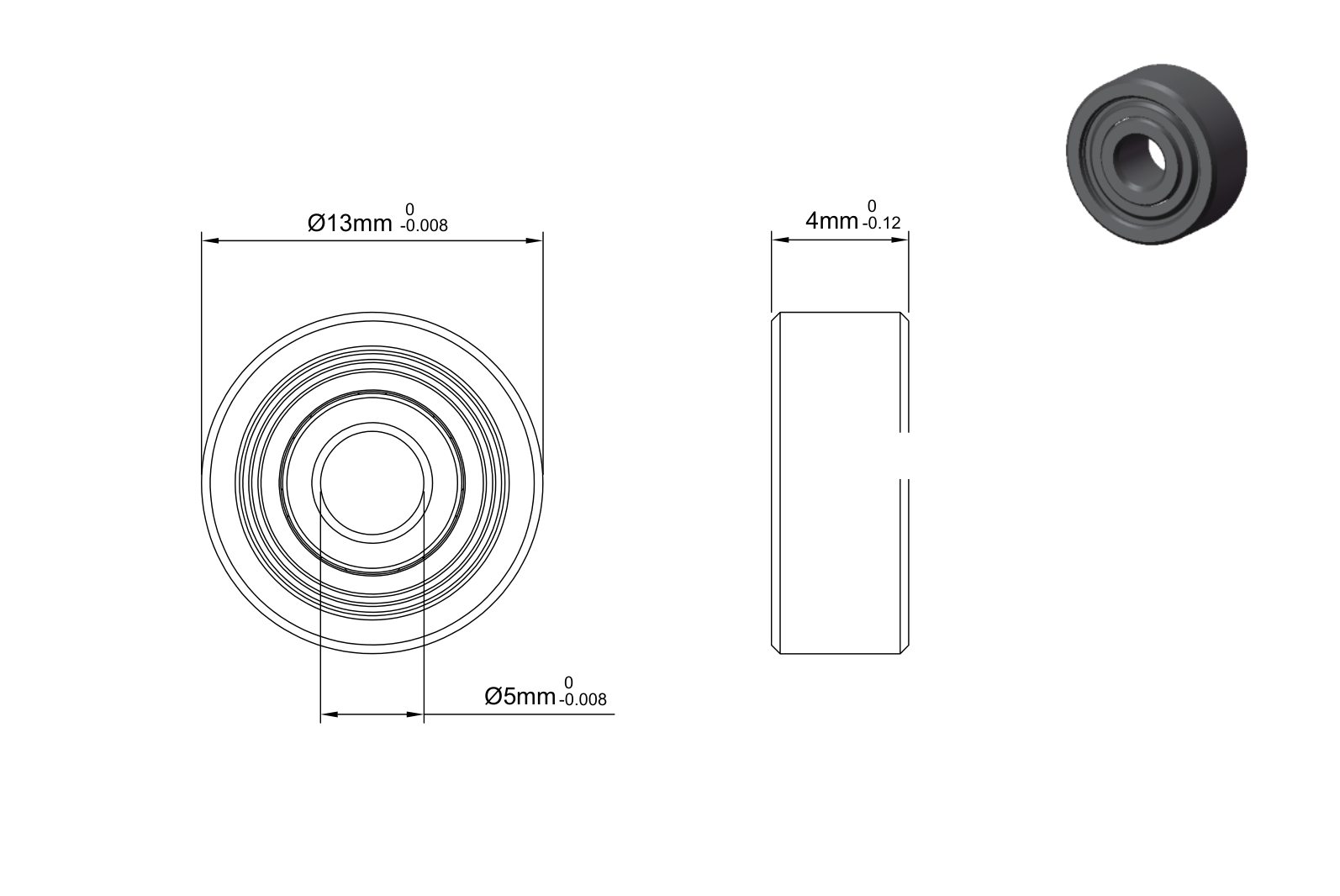 695zz bearing - Metric Size Standard Miniature Ball Bearings | Bearing ...