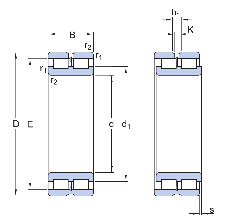 NNCL 4980 CV bearing - Double Row Full Complement Cylindrical Roller ...