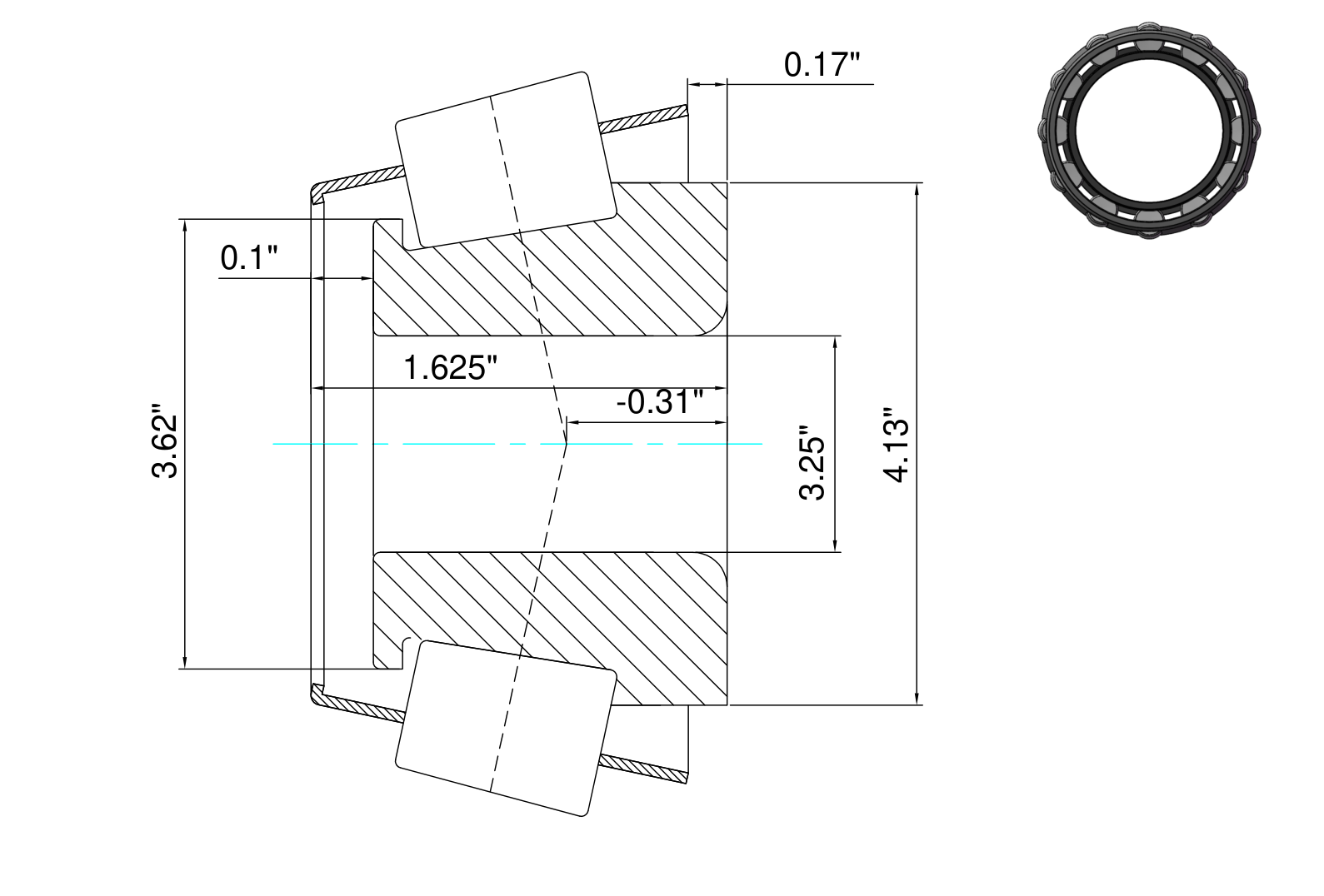 663A bearing - Single Cones (Imperial) - Bearing Maker