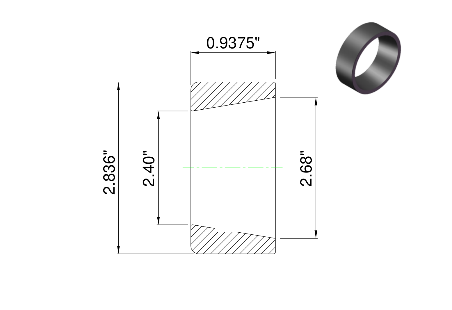 3126 bearing - Single Cups (Imperial) | Bearing Maker