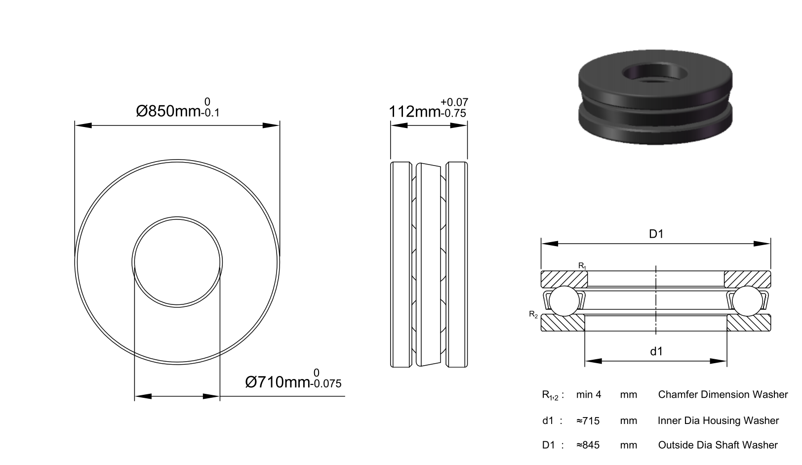 S511/710 F bearing - Stainless Steel Single Direction Thrust Ball ...